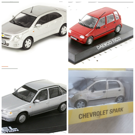 Модель 1:43 Cobalt, Nexia 1, Tico, matiz