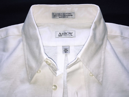 VINTAGE 1996 Made in U.S.A. ARROW® DOVER OXFORD Men's White Shirt — M