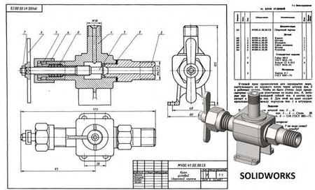 3Д ва 2Д чертеж чизиб бериш SolidWorks AutoCad Kompas-3d T-flax cad