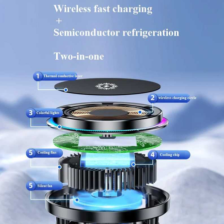 Cooler + Simsiz Zaryadka X82/Oхлаждающий Автомобильный держатель