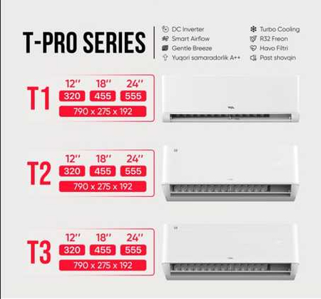Кондиционер TCL 12 Inverter T-PRO Series