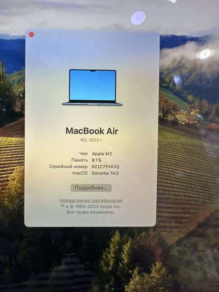 Macbook air m2  8/512 blue в отличном состоянии