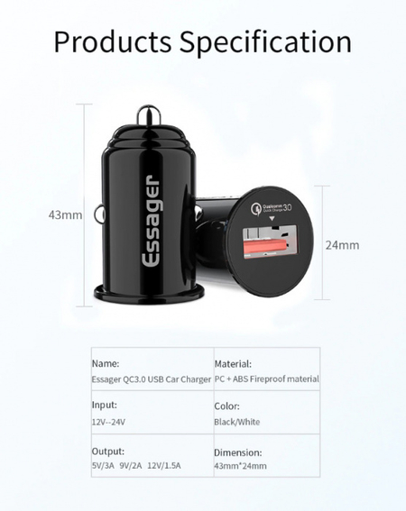 Новая Зарядка USB для авто (поддержка быстрой зарядки) - QC - 3.0