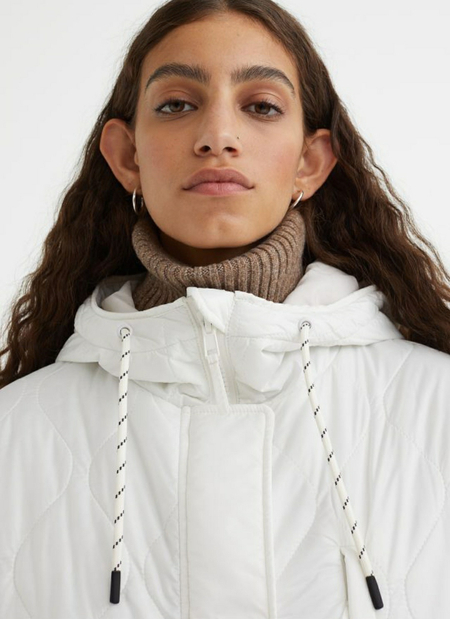 Белое пальто от h&m