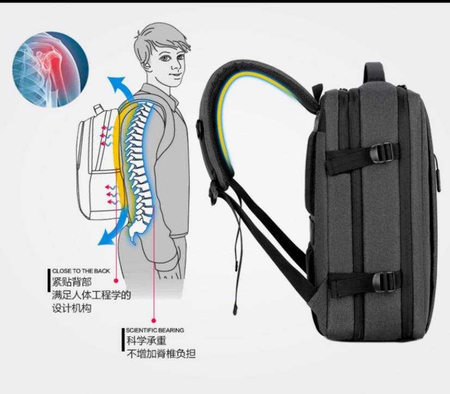 Расширяемый рюкзак для переноски с USB-портом для зарядки.