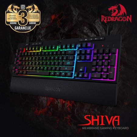 RU/ENG!Игровая Мембраная Клавиатура  Redragon SHIVA K512 RGB