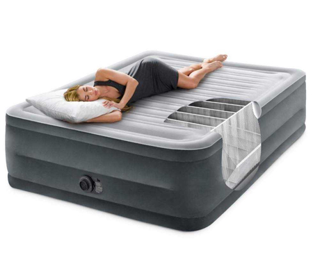 Intex 64418, надувная кровать 203 x 152 x 56 см Бесплатная Доставка