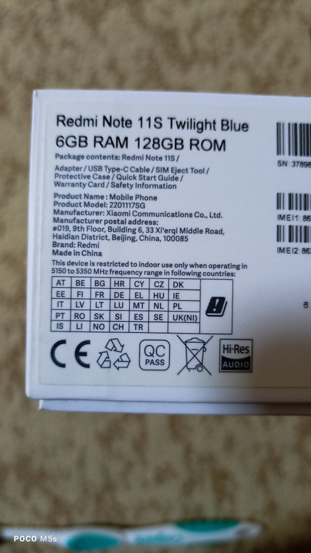 Xiomi Redmi note 11s 6/128Gb