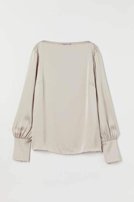 Атласная блузка с вырезом «лодочка» H&M