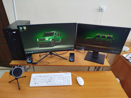 Компьютер набор: Core.i3-3.4 GHz. SSD-256. RAM 8Gb hard-1tb +2monitor