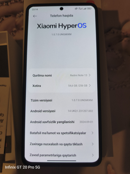 Redmi note 13 yangi karobka garantiyasi ham turibdi orginal zaryatche