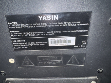 Продам телевизор Yasin 40