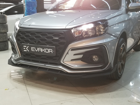 Lada Vesta Tuning бампер! Губа, Сплиттер, Диффузор.