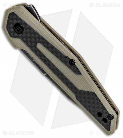 Нож Kershaw Anso Fraxion Liner Lock Knife CF/Tan G-10