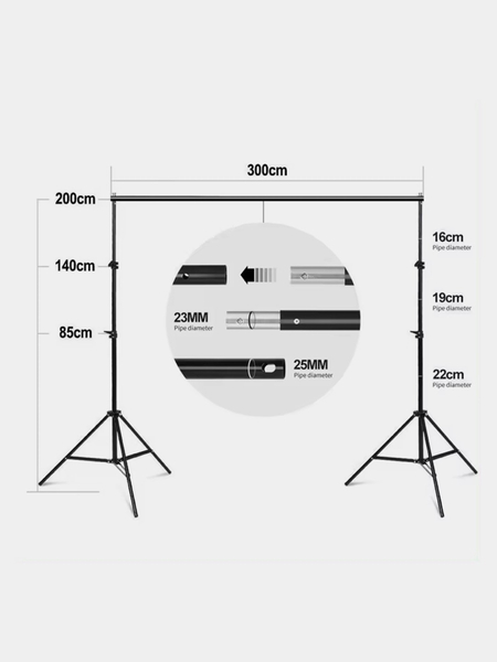 Fotostudiya, foto va videolarni suratga olish uchun to'plam