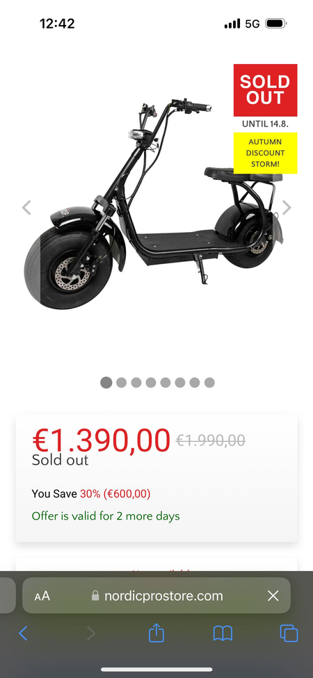 Swoop Electric Scooter Turbo 2000w