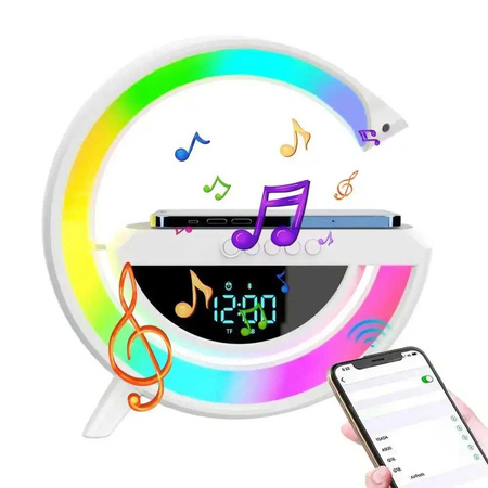 Беспроводное зарядное устройство, Bluetooth с ночником G-SmartLED RGB.