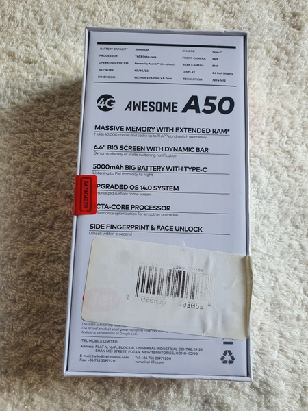 Itel A50 4G  8/64GB  Yangi