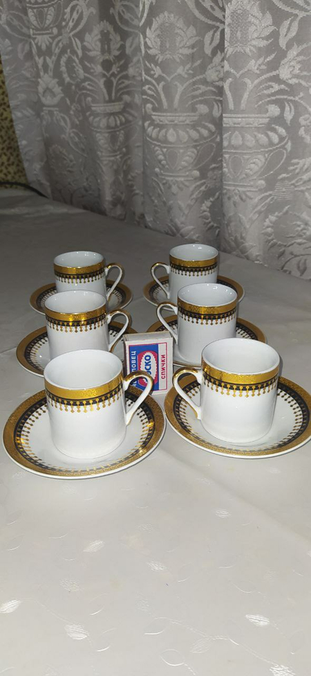 Кофейные чашечки с мини блюдцами 6 шт