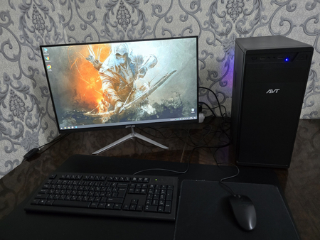 Игровой компьютер. H510/i3-10100/16gb/256gb/500gb/6gb/27