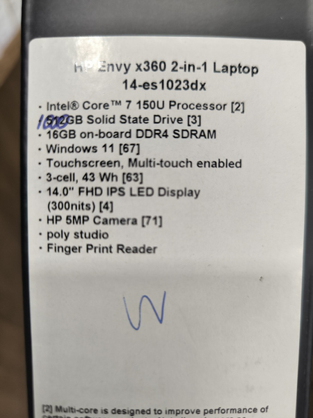 HP ENVY  x360 2 in 1 Laptop 14-es 1023dx