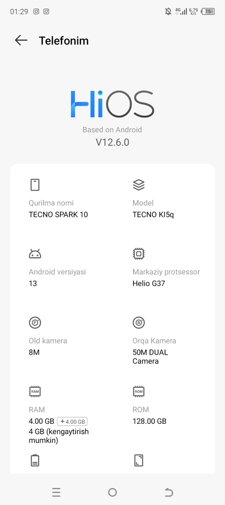 Texno spark 10 ideal xolatda