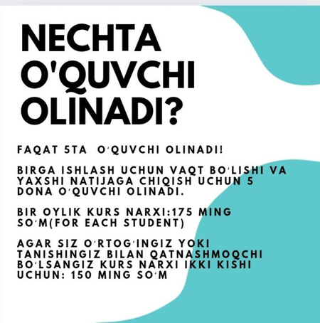 Boshlangʻich speaking course