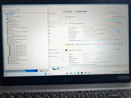 Acer core i3 12-avlod 10kun ishlagan srochni sotiladi
