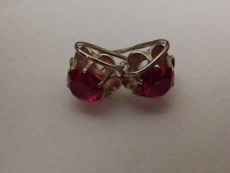 Серьги серебряные с корундом. СССР