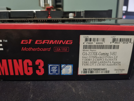 Gigabyte z170x-gaming 3 + intel core i5-6600k