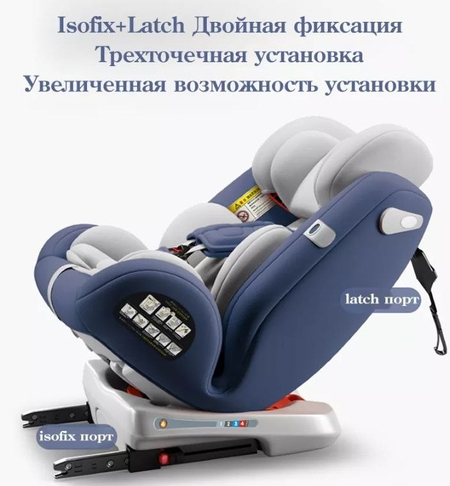 Автокресло детское от 0 до 36 кг Lorelli Aviator isofix black&darkgrey
