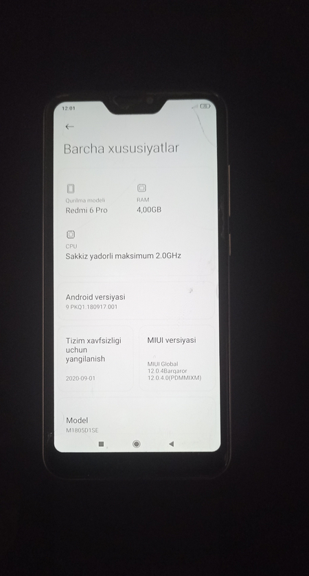 Redmi 6 Pro holati yaxshi