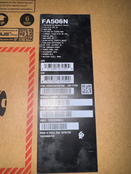 Asus Tuf gaming A15 R5