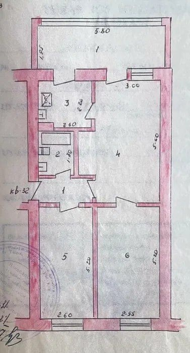 Бобура  3/2/4 Кирпичный дом  разд.комнаты балкон 2×6