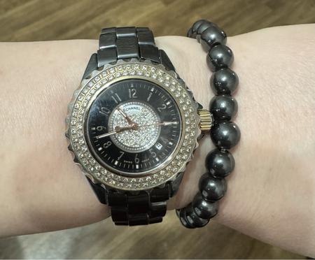 Черные наручные часы  Chanel женские
