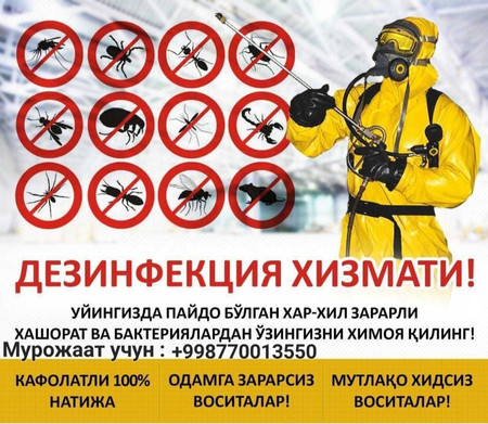 Дезинфекция Дератизация Хизмати 24/7