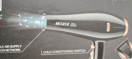 фен для волос ,MOZER-8821, 6000 WATT