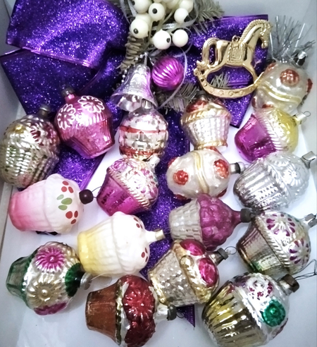Советские винтажные ёлочные игрушки