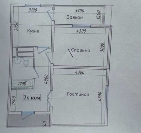 Baku Residence Коробка 2/7/10 61м2 возле метро Дустлик!!!;