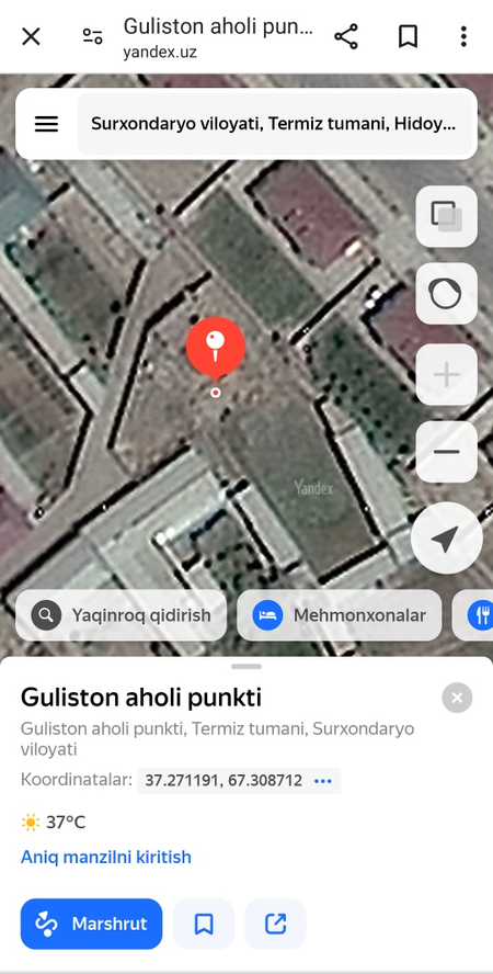 Yer sotiladi Namunada 1 birgat katej uylar orqa tomoni
