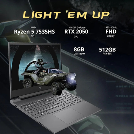 HP Gaming Victus 15 (R5-7535HS/RTX 2050) ОЗУ DDR5 8 GB | SSD 512 GB