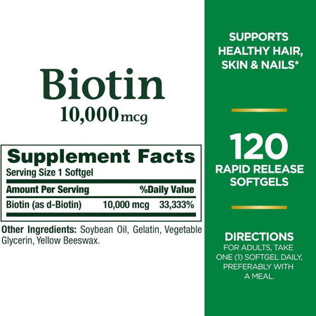 Natures Bounty Biotin 10’000mcg