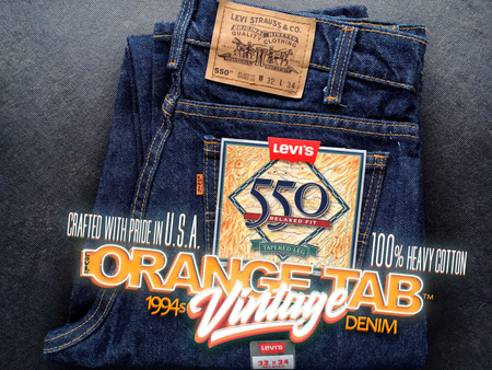 VINTAGE 1994 Made in U.S.A. LEVI'S® 550™ Orange Tab™ Jeans — W32 L34