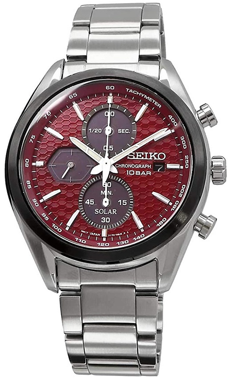 Seiko Solar Chronograph Red