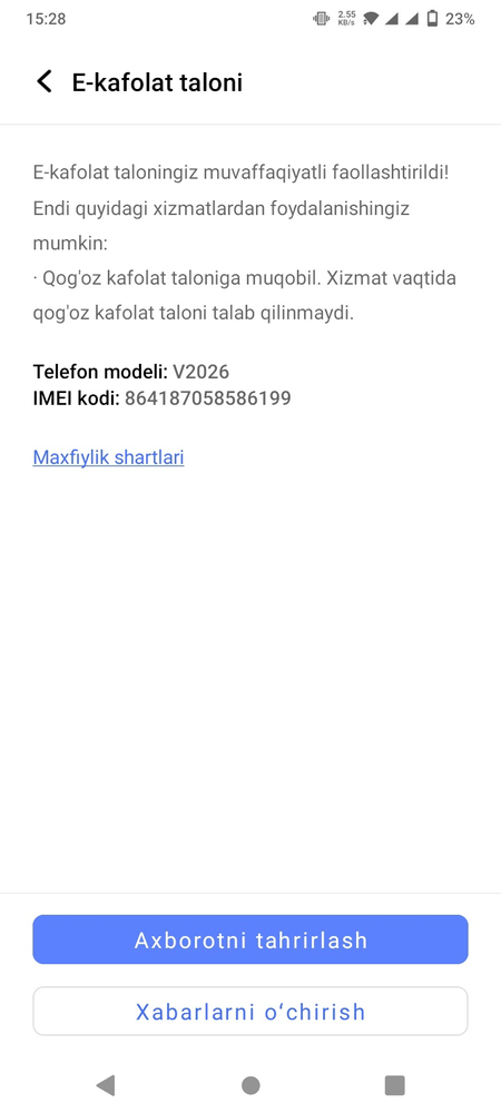 Vivo 2026 ideal karobka dakument yoq kareyadan oʻzim opkegaman