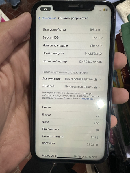 Iphone 11 64gb Black Face id ishlidi