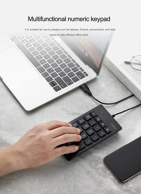 СКИДКА! Цифровой блок/Numpad Проводная Мембраная Клавиатура Rapoo K10
