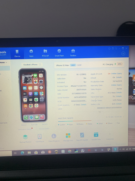 Iphone xs max 82% 64gb