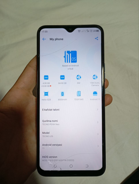 Tecno pove neo holati ideal