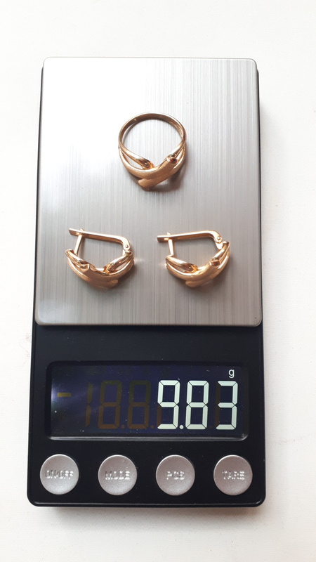 Серьги камплект, золото 585- 55у. е за грам.